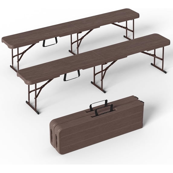 6 Foot Folding Bench, Portable Plastic Folding Bench Seat, Foldable ...