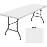 Leumius 6 Foot Folding Table,Fold-in-Half Plastic Table,Indoor Outdoor ...