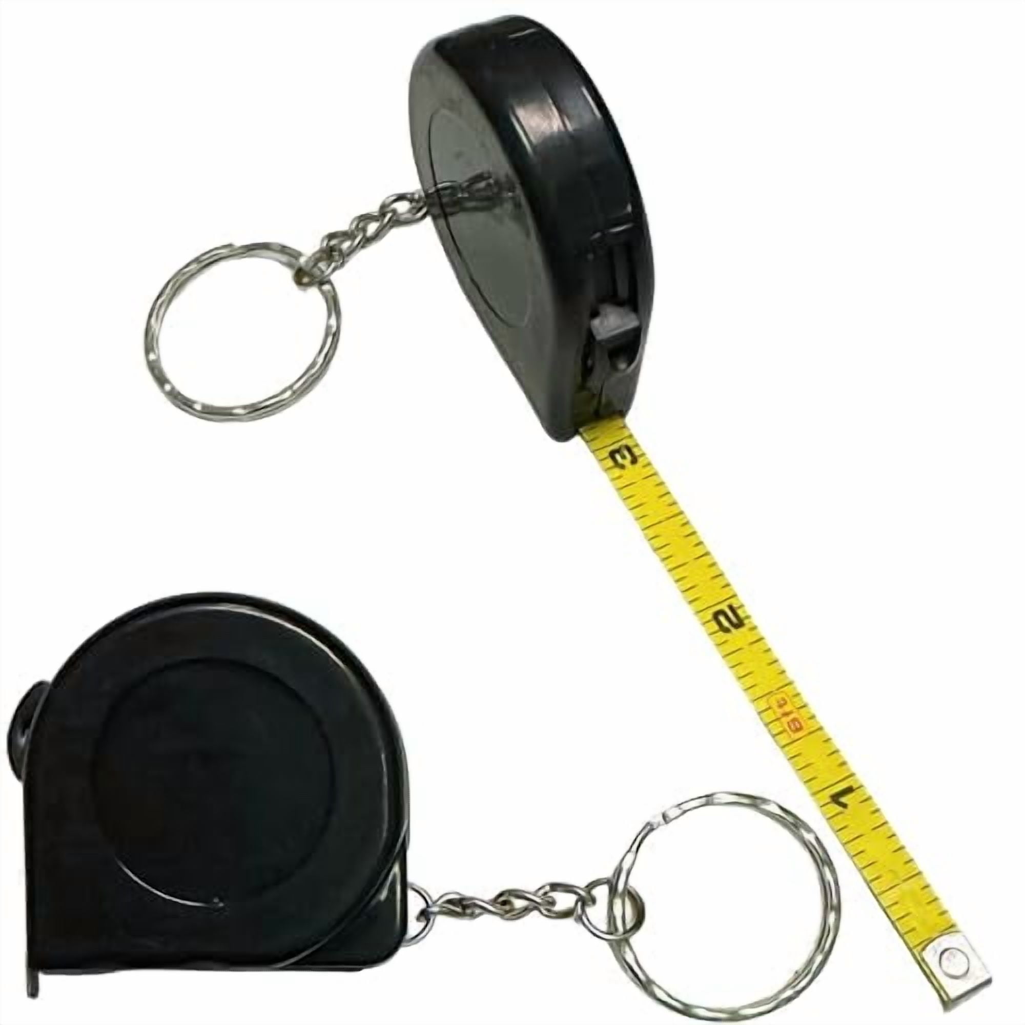 6-Foot Long, 2-Pack, Tape Measure Keychain, Black, EDC Portable$$Tools ...