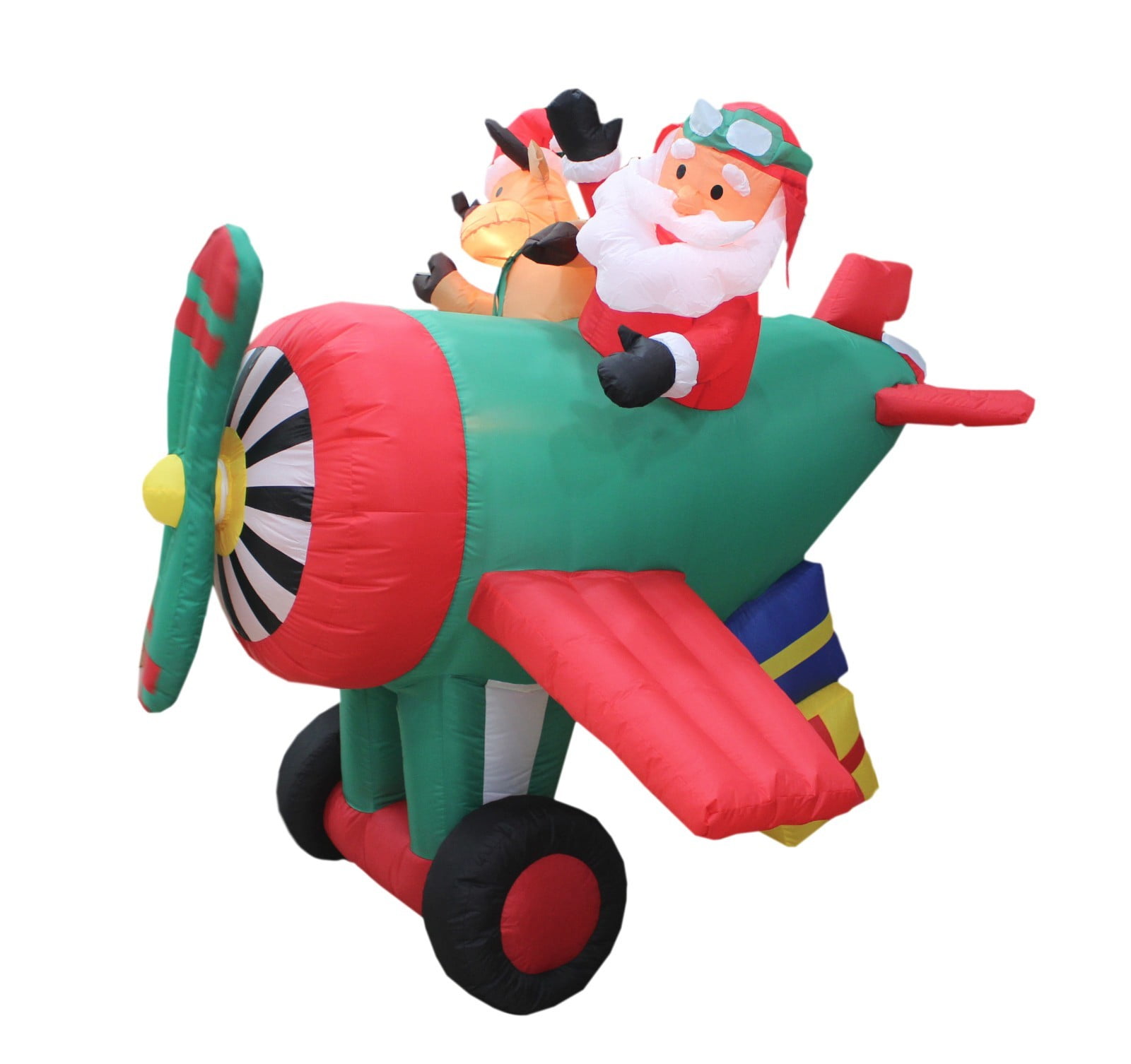 6 Foot Long Animated Christmas Inflatable Decoration Santa Reindeer ...