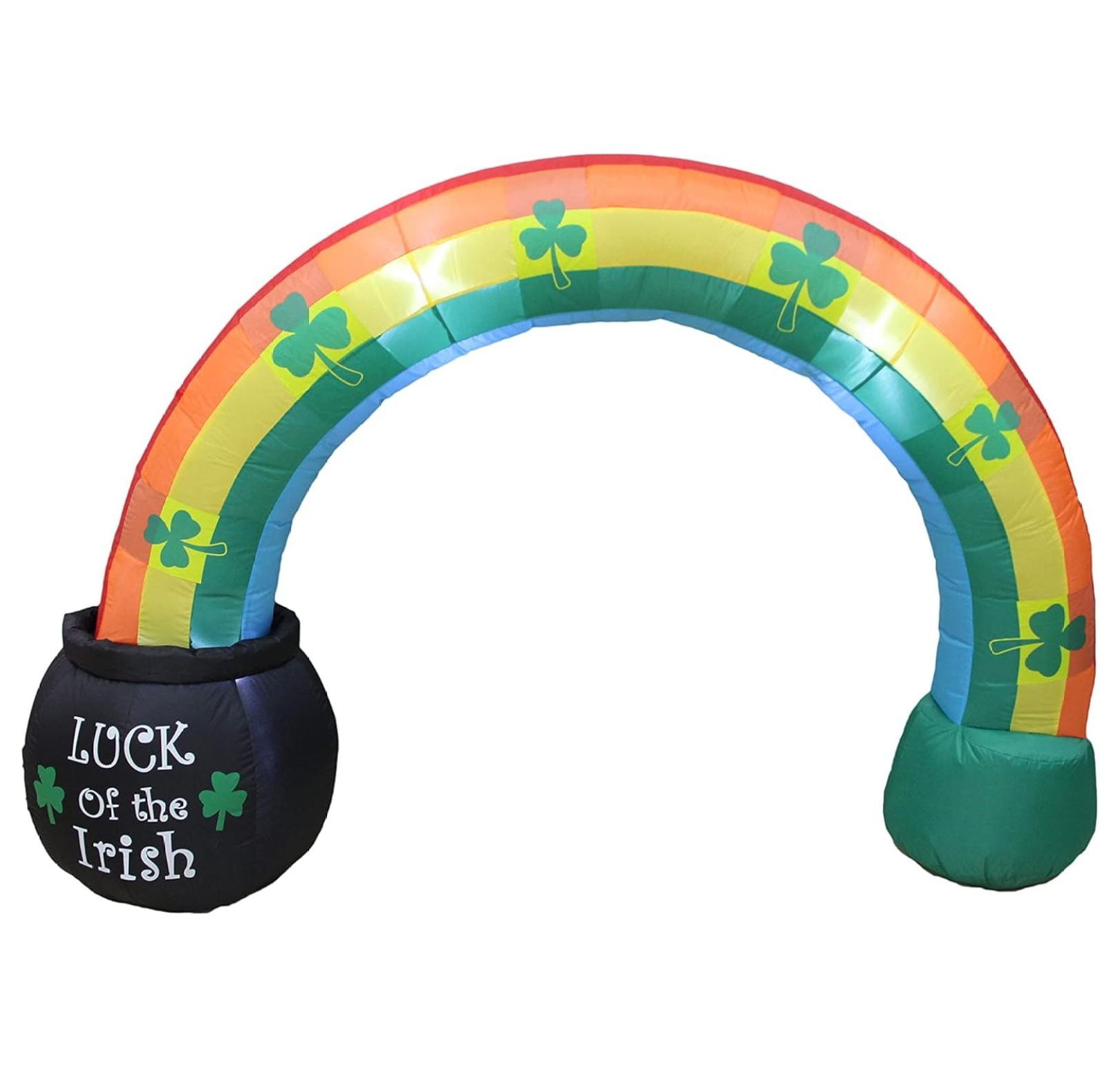 6 Foot Long Saint Patrick's Day Inflatable Leprechaun Rainbow Archway ...