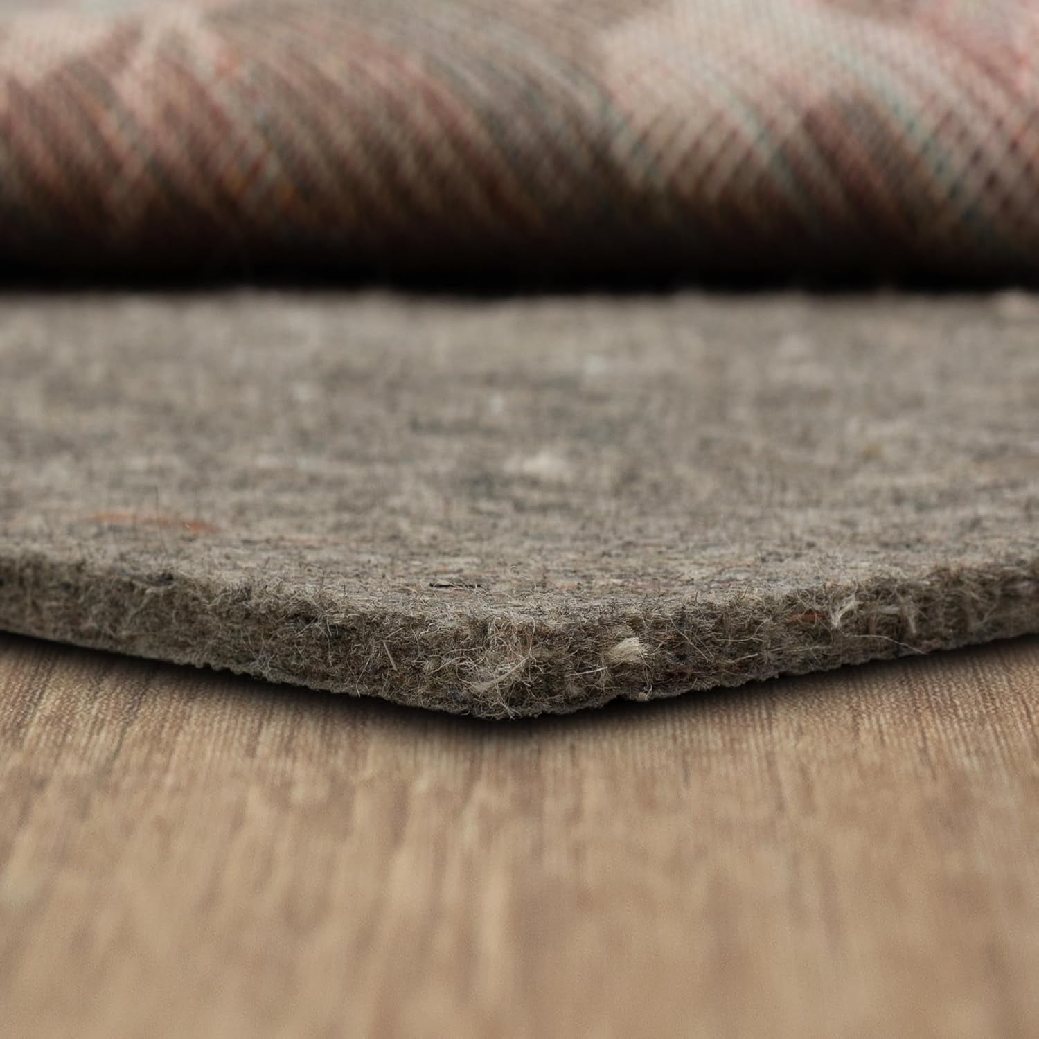 6 Foot Round Non-Slip Rug Pad Gripper 3/8 Inch Thick Dual Surface Felt + Rubber Gripper - Safe ...