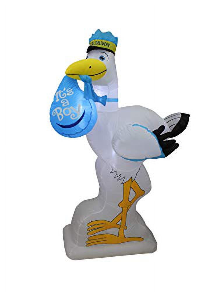 6 Foot Tall Baby Shower Inflatable Blue Stork It's a Boy Special ...