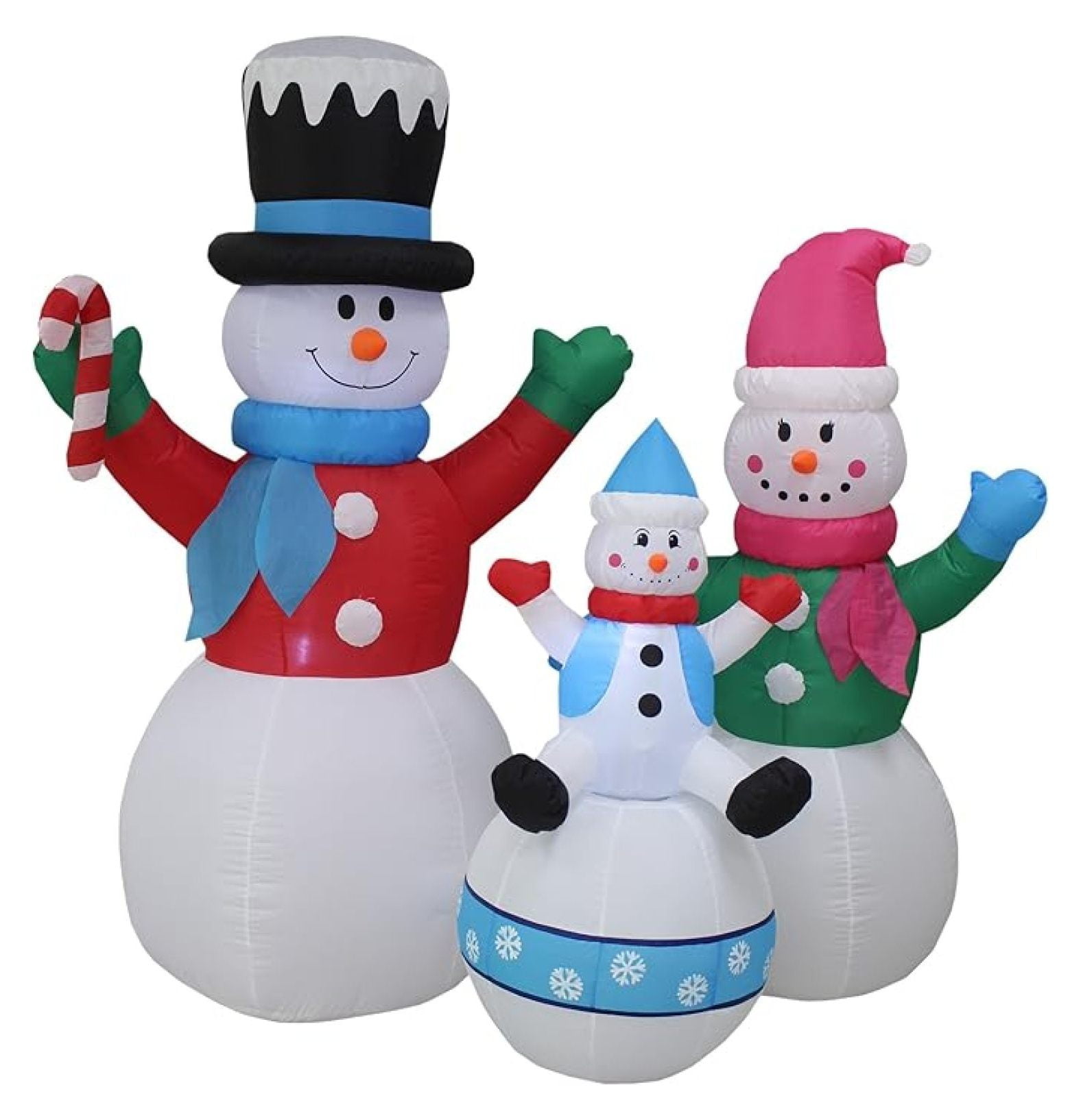6 Foot Tall Christmas Inflatable Snowman Snowmen Family Lighted Yard ...