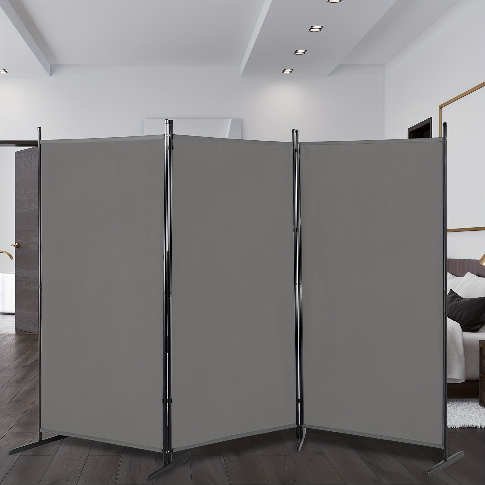 6-Foot Tall Foldable Privacy Divider, Featuring 4 Panels Made of Sturdy ...