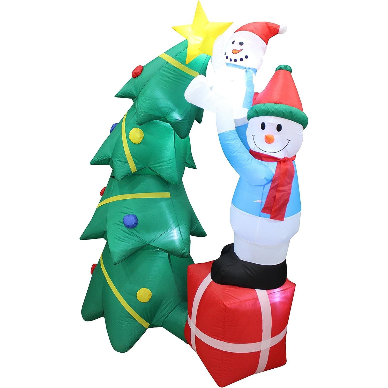 6 Foot Tall Lighted Christmas Inflatable Snowmen Snowman Tree