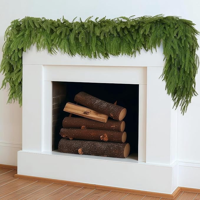 6 Ft 2 Pcs Artificial Norfolk Pine Garlands, Realistic Pine Garland ...
