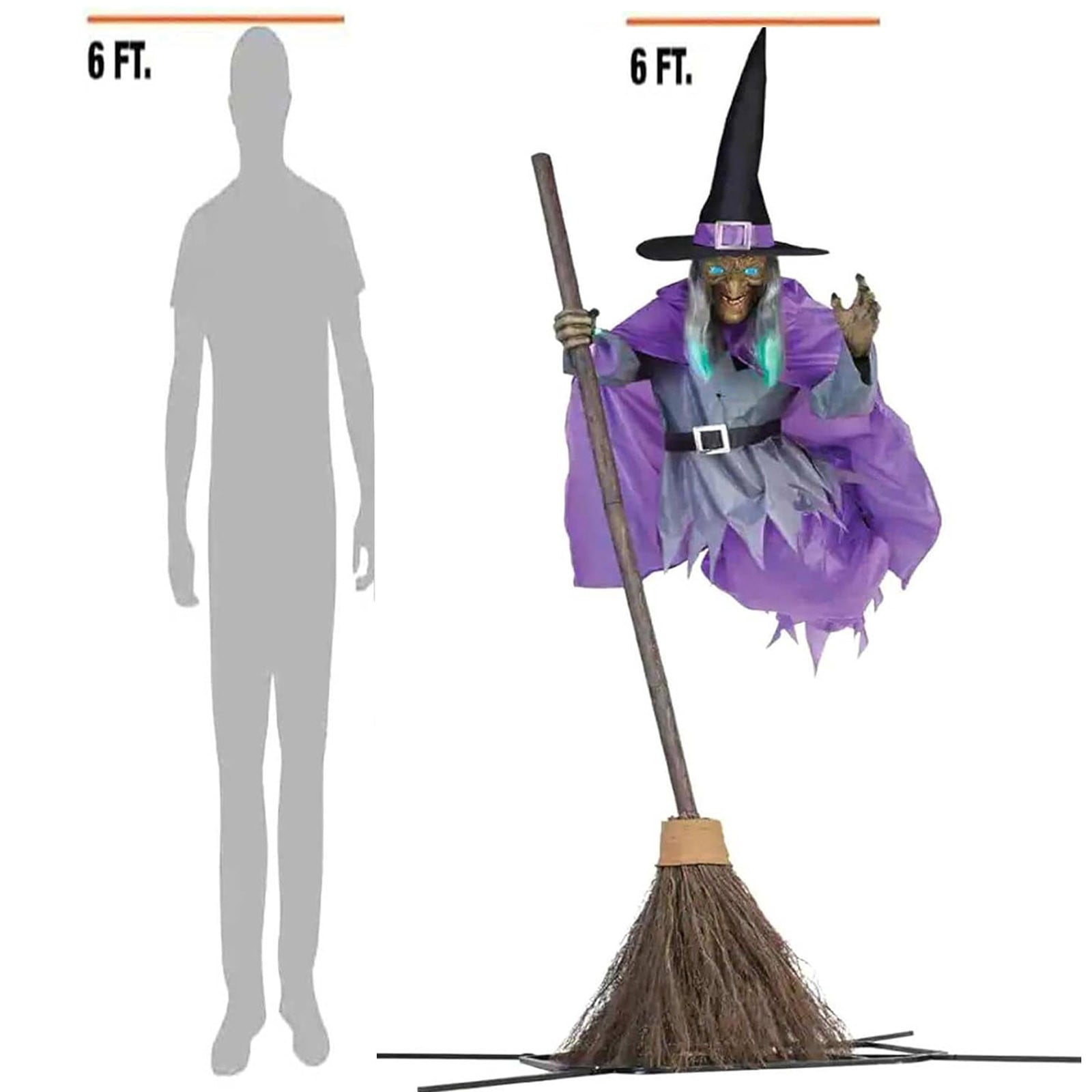 6 Ft Animated Halloween Decorations Outdoor Scary Decorations Halloween ...