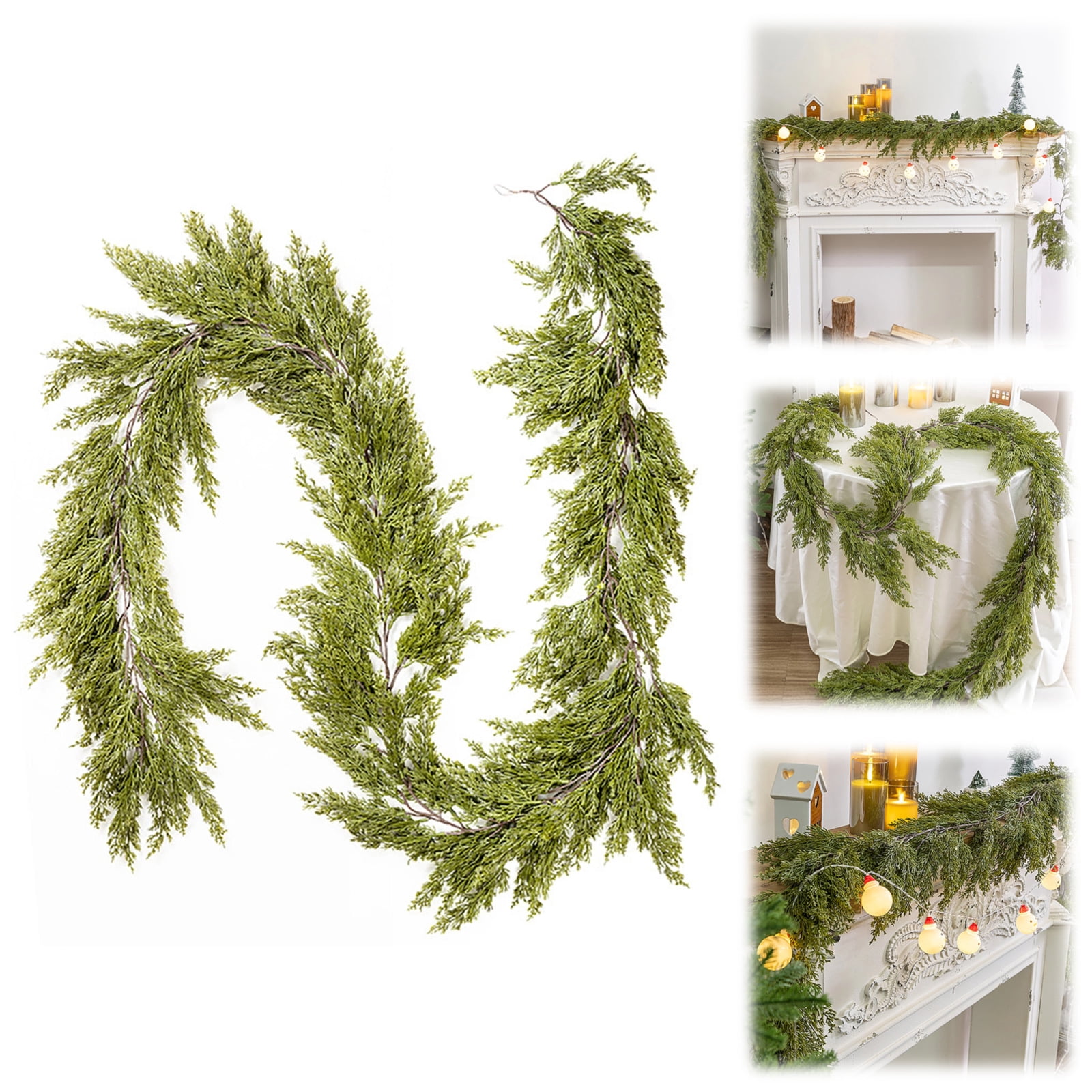 6 Ft Artificial Norfolk Pine Garlands, Real Touch Winter Pine Garland ...