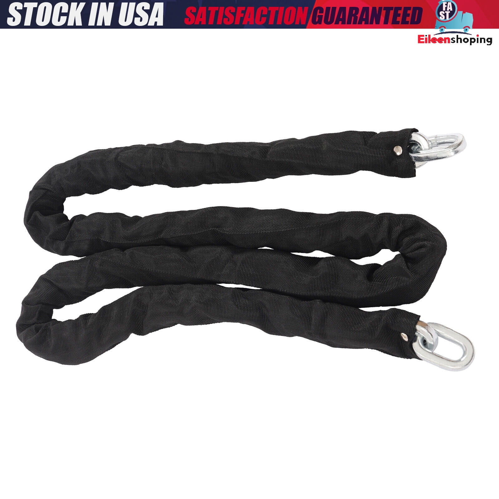 6 Ft Chain Lock Security 3/8" Heavy Duty Chain and Lock Kit Long Chain ...