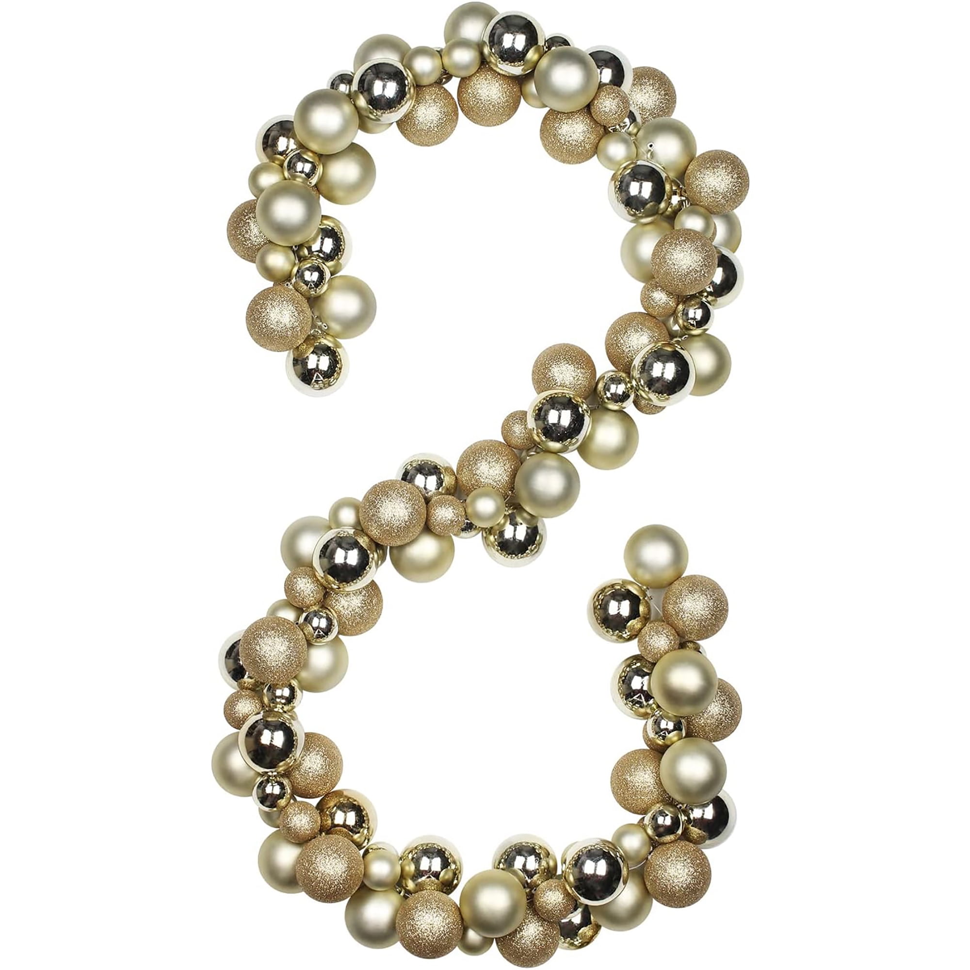 6 Ft Christmas Ball Garland Ornaments Shatterproof Xmas Hanging Balls ...