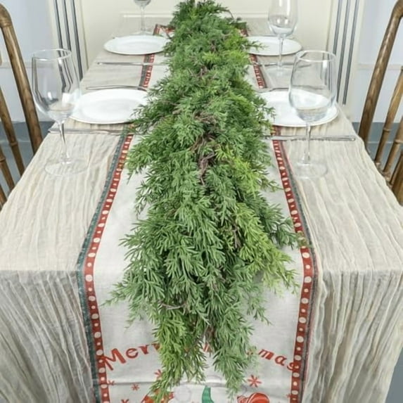 6 Ft Christmas Cedar Garland - Realistic Greenery Cypress Garlands ...