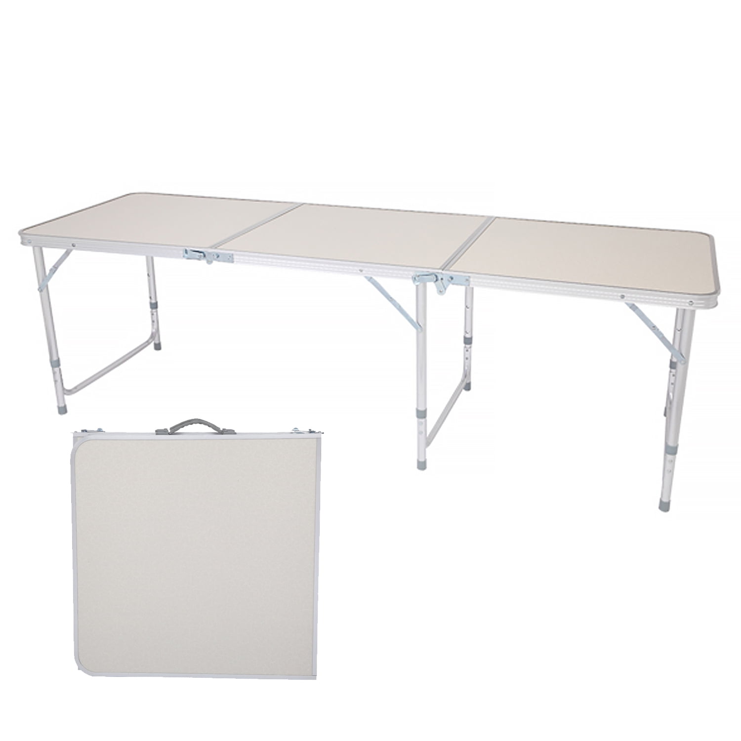 6 Ft Folding Camping Table Aluminum Alloy Portable Table with Handle ...