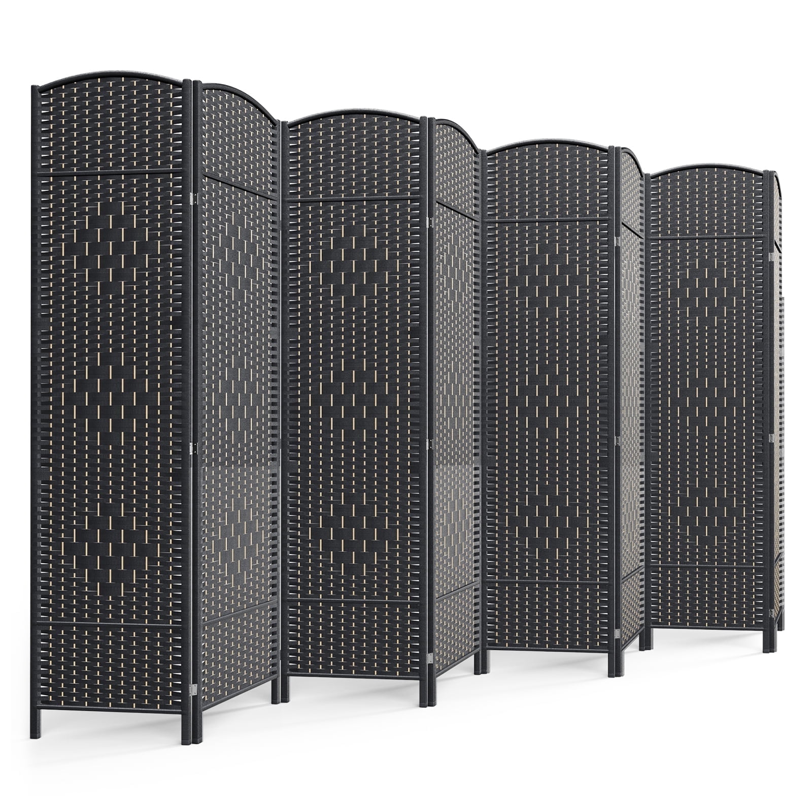 6-ft Folding Room Divider with Diamond Design, 8-Panel No Assembly ...