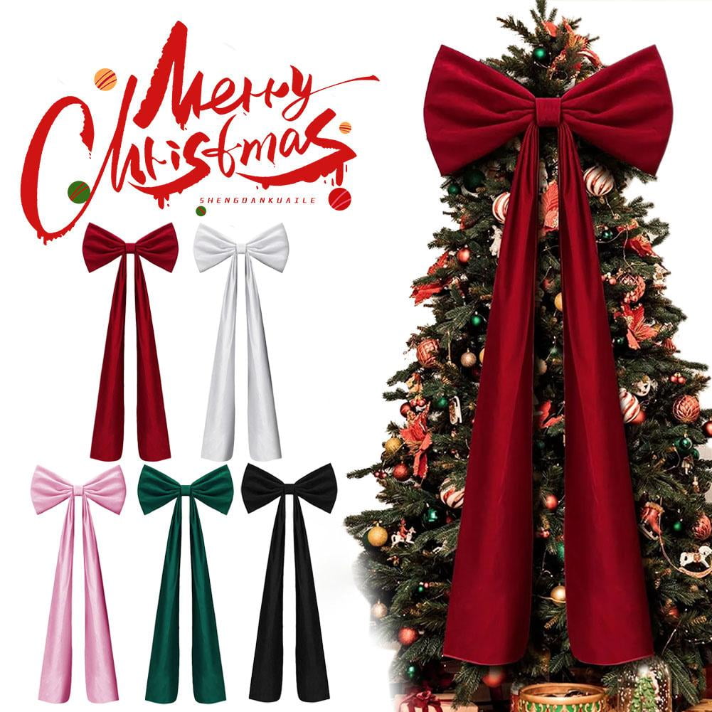 6 Ft Giant Bows for Christmas Tree - Big Red Velvet Bow for Tree Topper ...