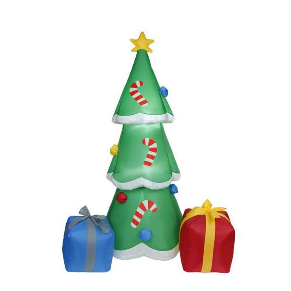 6 Ft LED Light Up Giant Christmas Tree Inflatable with 2 Gift Wrapped ...