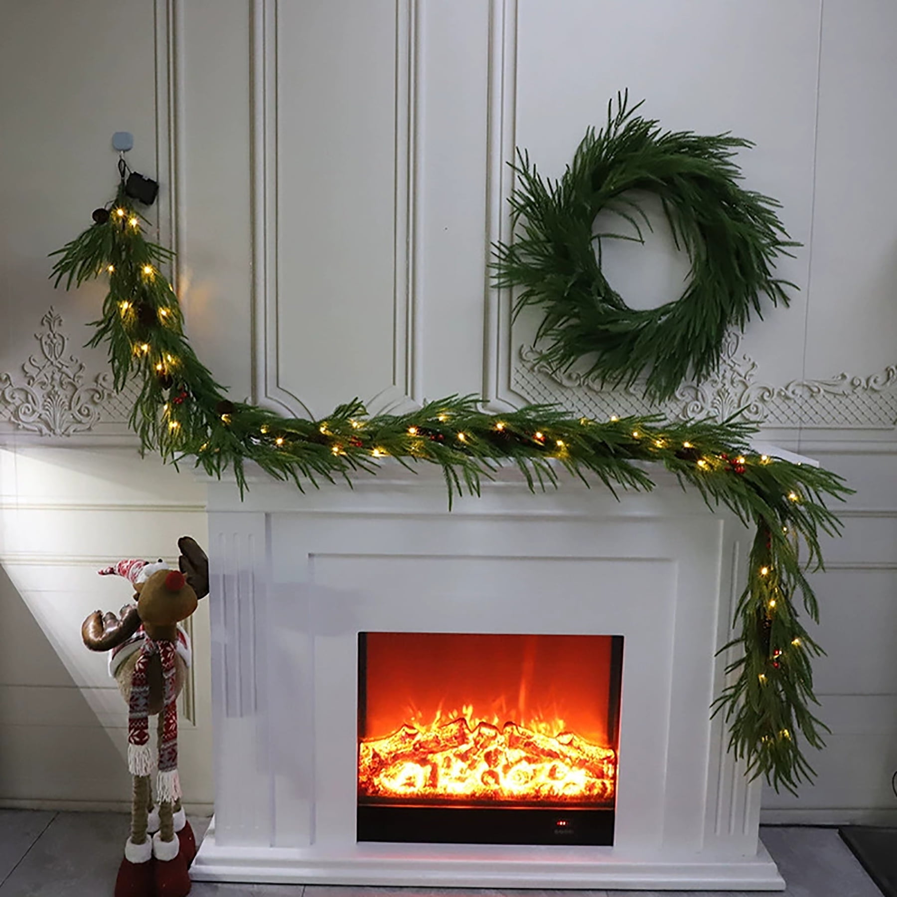 6 Ft Real Touch Christmas Garland, Lifelike Cedar Pine Garland for ...