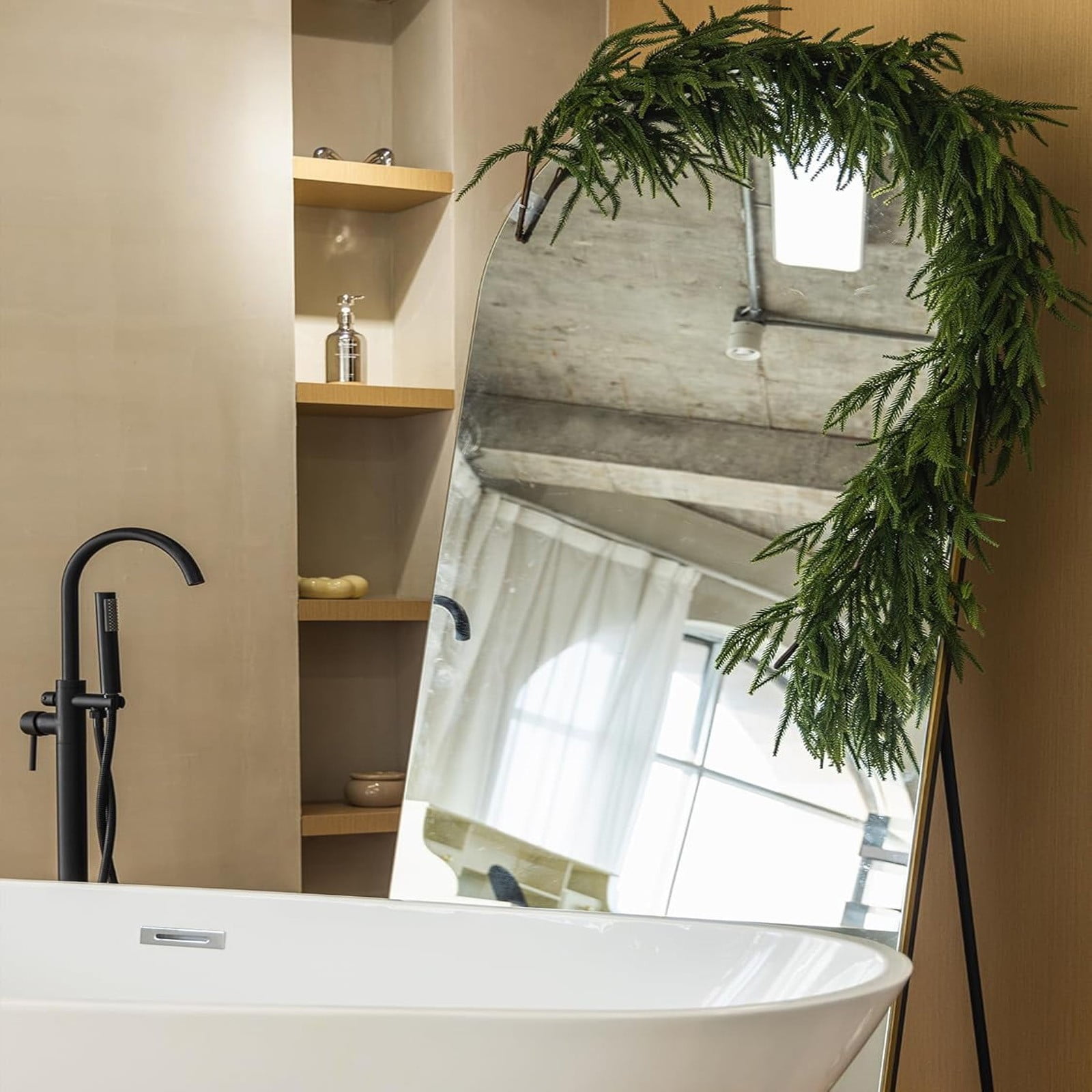 6 Ft Real Touch Garland Christmas Decorations, Natural Droopy,Soft ...