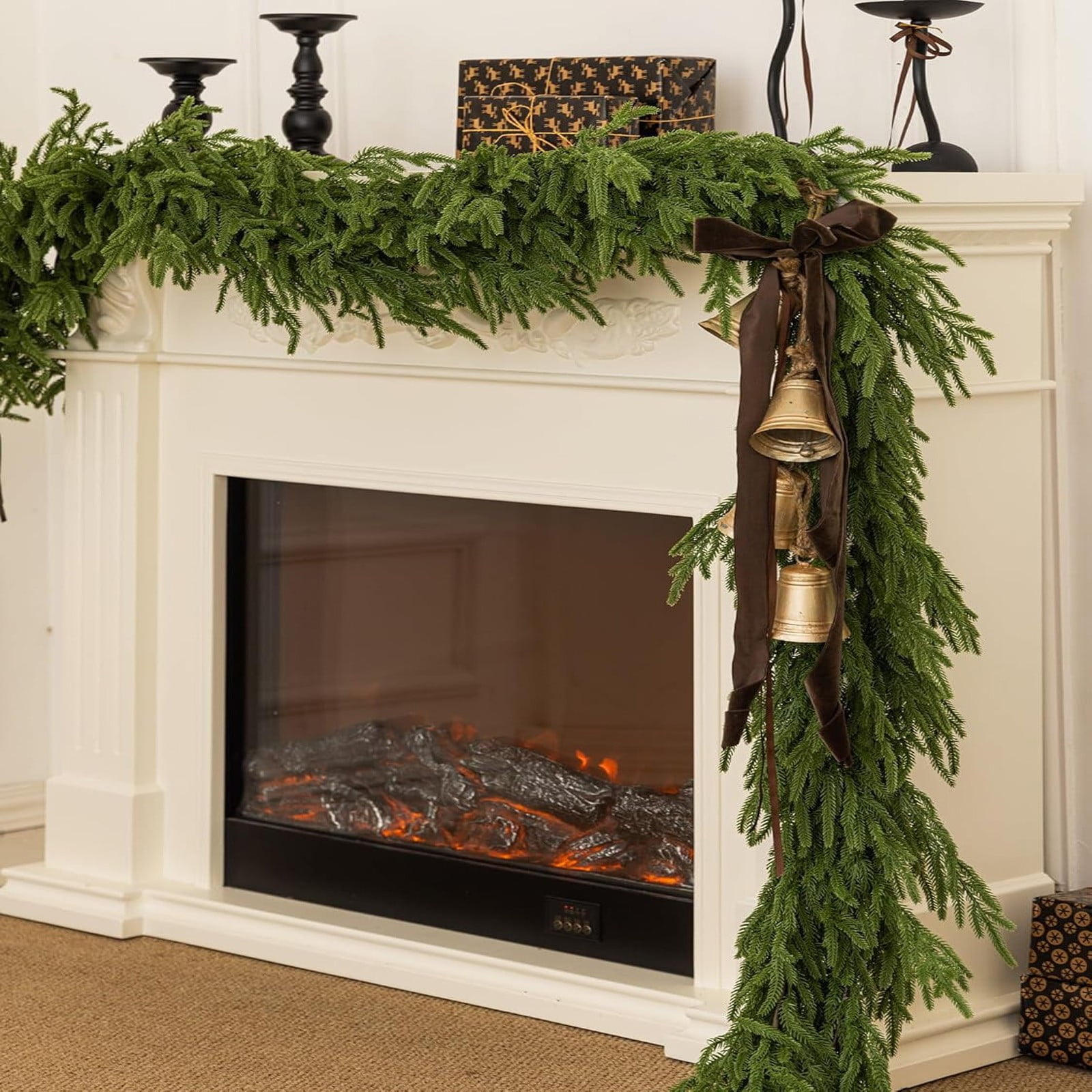 6 Ft Real Touch Garland Christmas Decorations, Natural Droopy,Soft ...