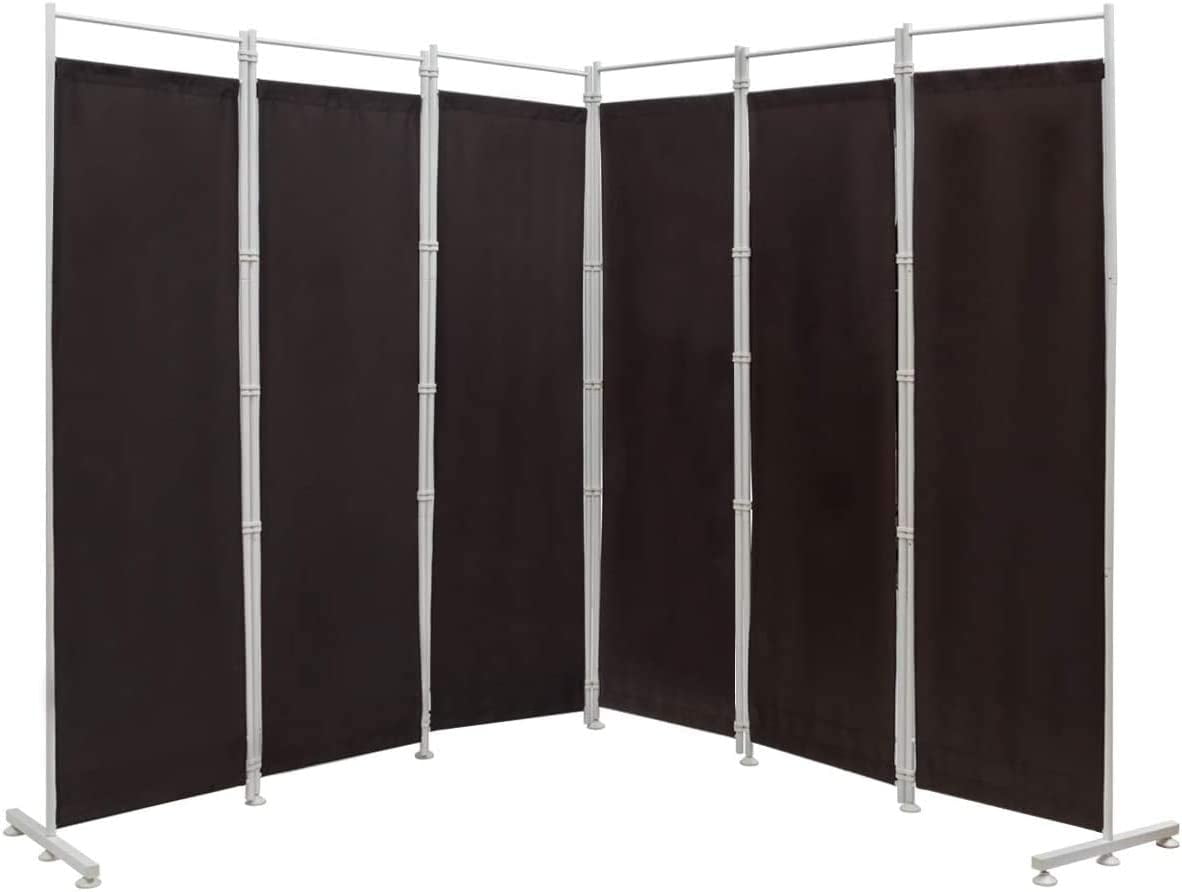 6 Ft Room Divider, 6 Panel Folding Wall Divider, Freestanding Partition ...