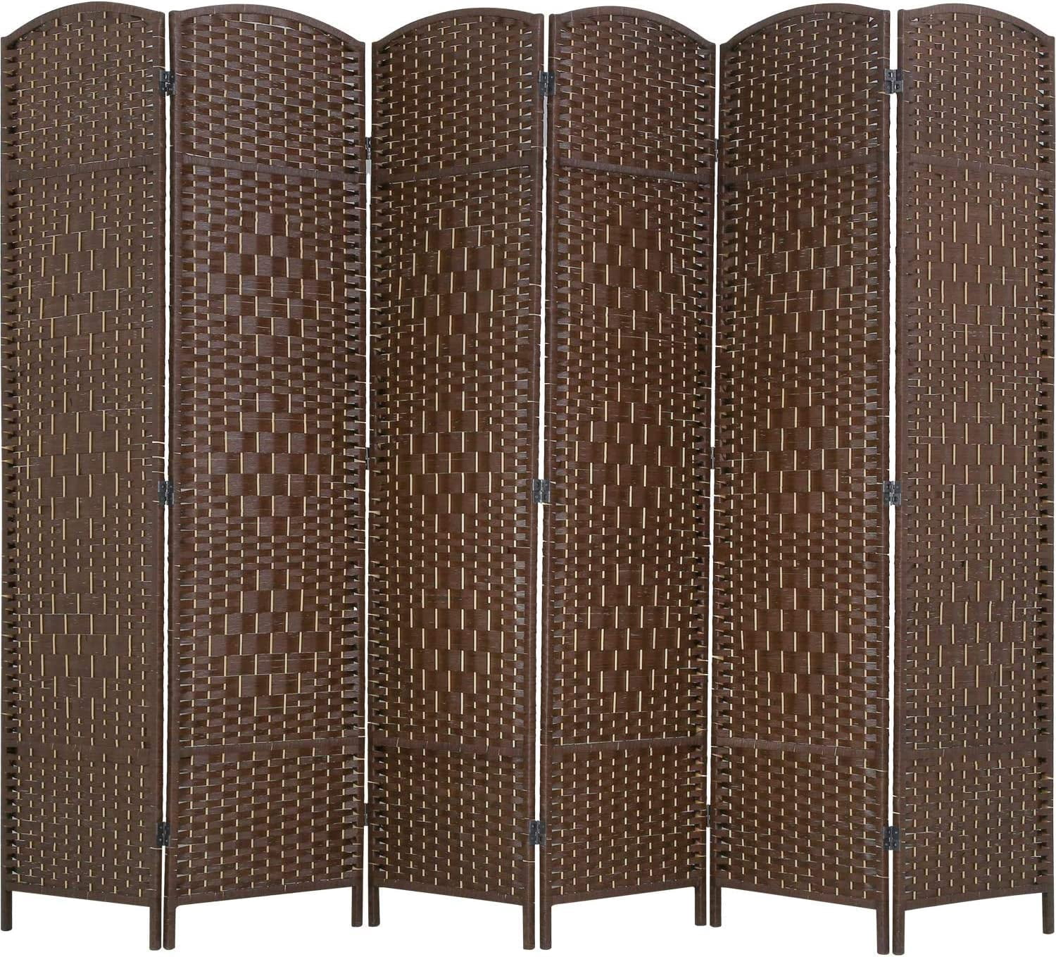 6 Ft Room Divider Folding Portable Privacy Handwork Weave Fiber Screen ...