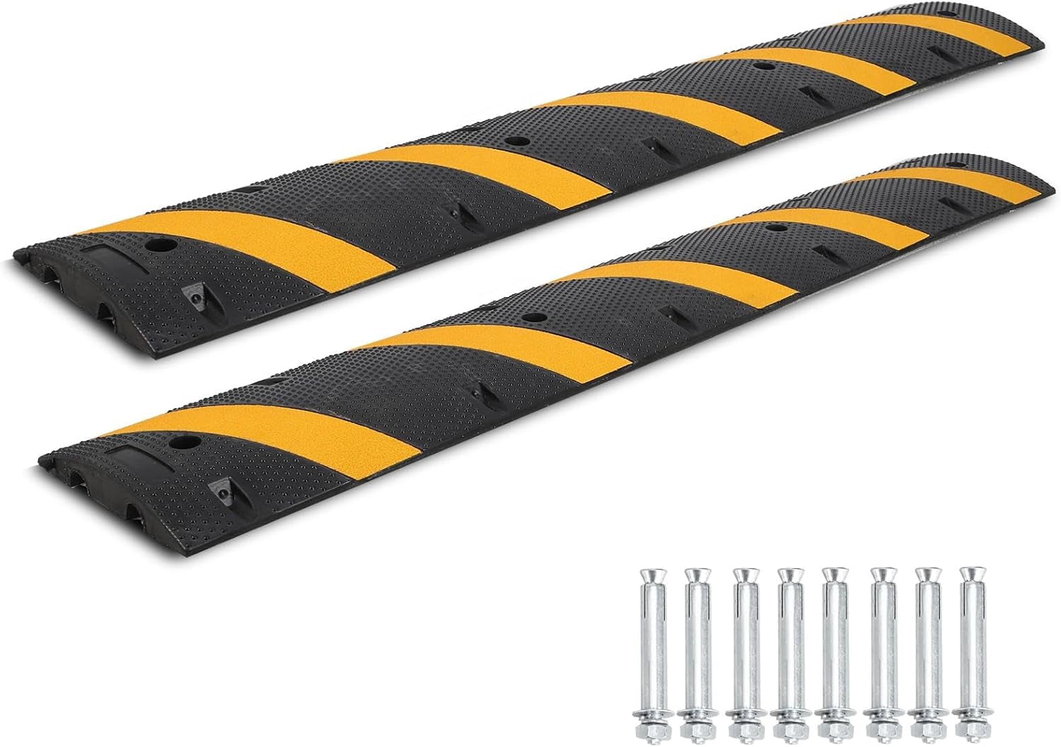 6 Ft Rubber Speed Bump, 2 Pack 2 Channel Speed Bumps Humps with High ...