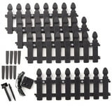 6-Ft. Solar Border Fence Panel - Garden Landscape Edging Stake - Black ...