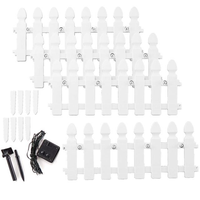 6-Ft. Decorative Solar Border Fence Panel for Lawn & Yard - Garden ...