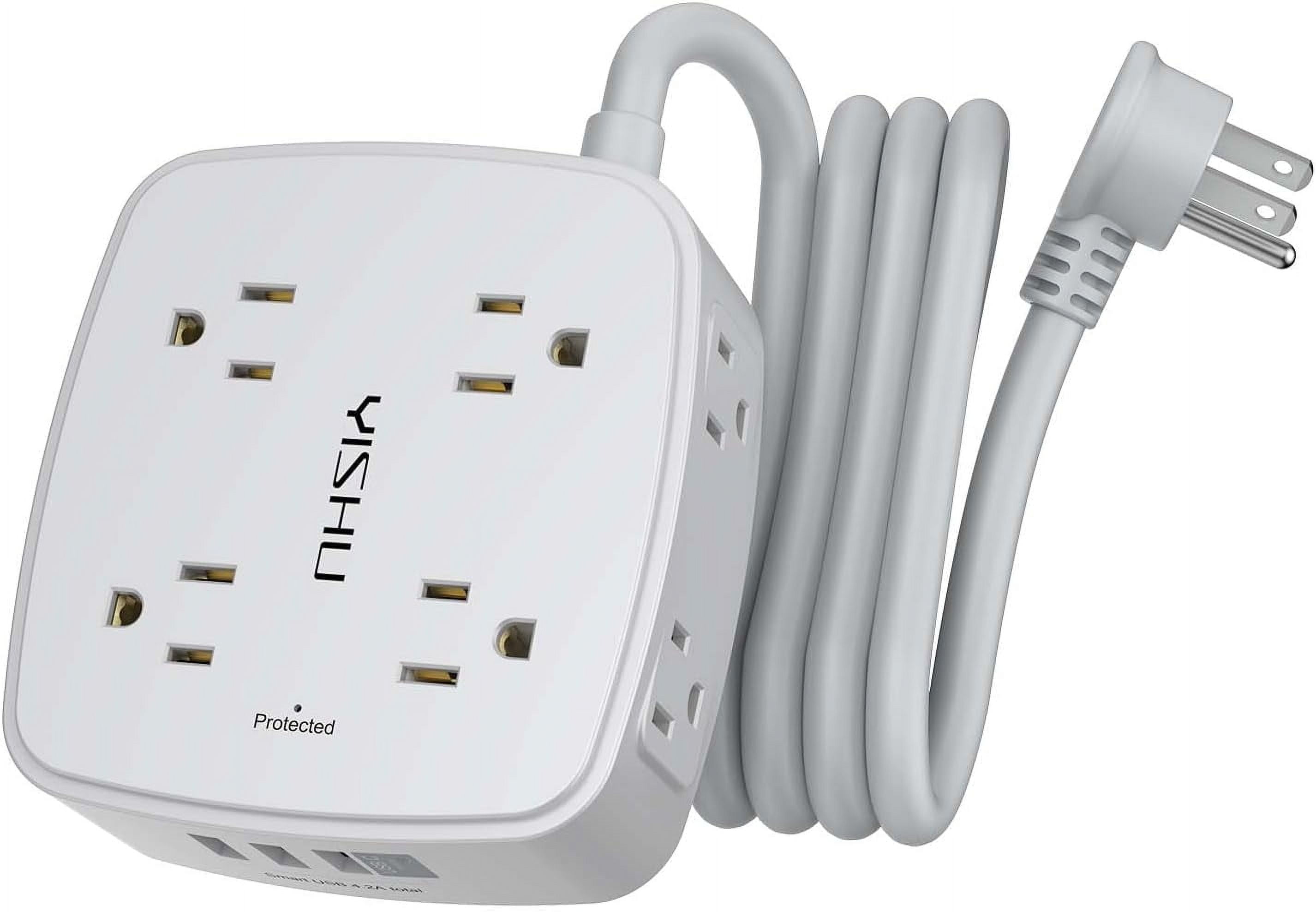 6 Ft Surge Protector Power Strip - 8 Widely Outlets with 4 USB Ports, 3 ...