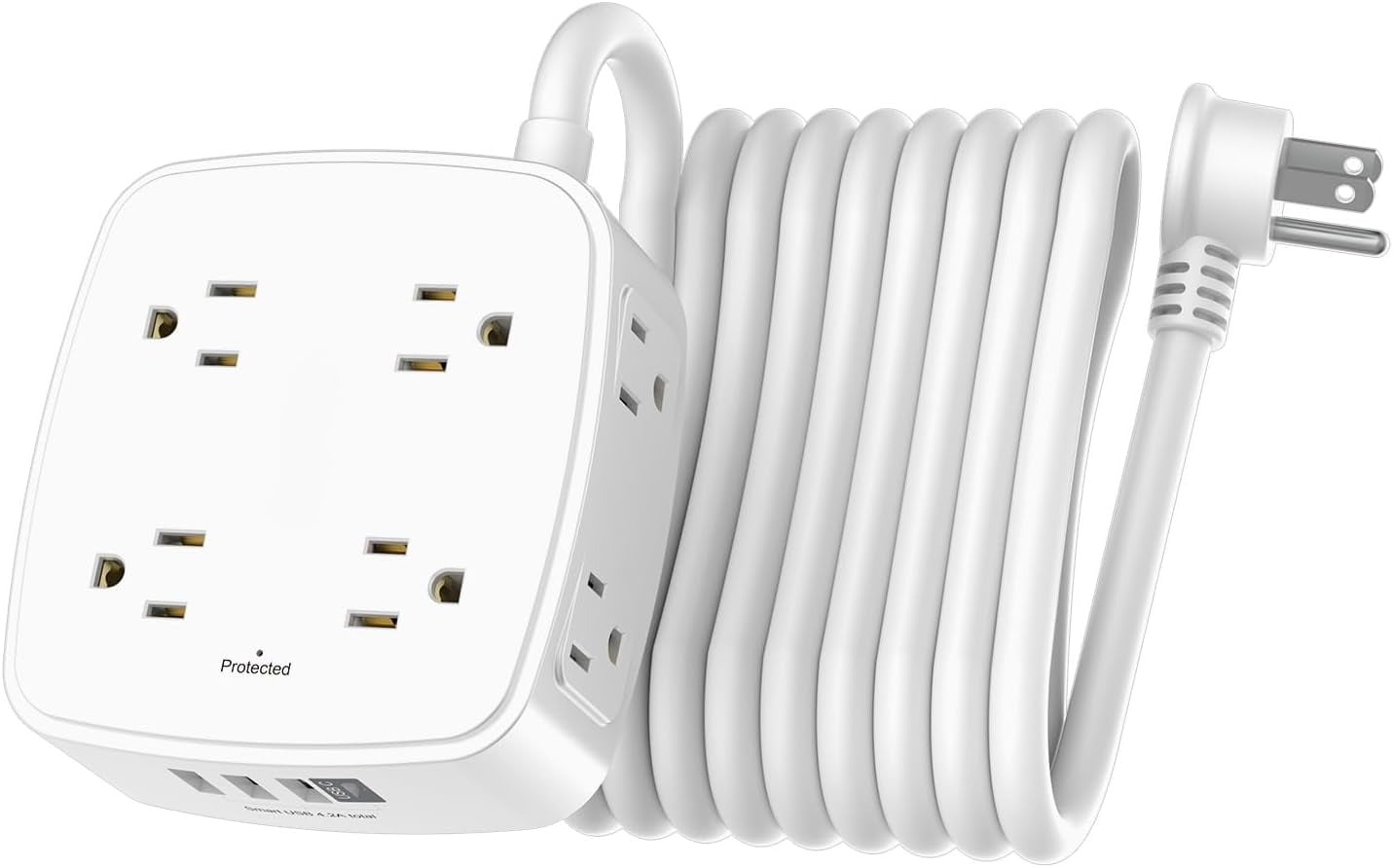 6 Ft Surge Protector Power Strip - 8 Widely Outlets with 4 USB Ports, 3 ...