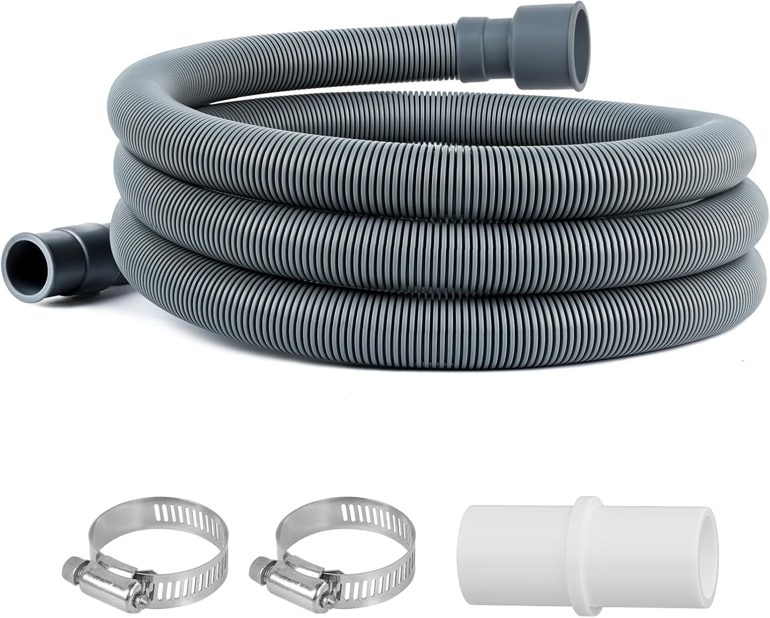 6 Ft Universal Washing Machine Drain Hose Extension, Flexible Discharge ...