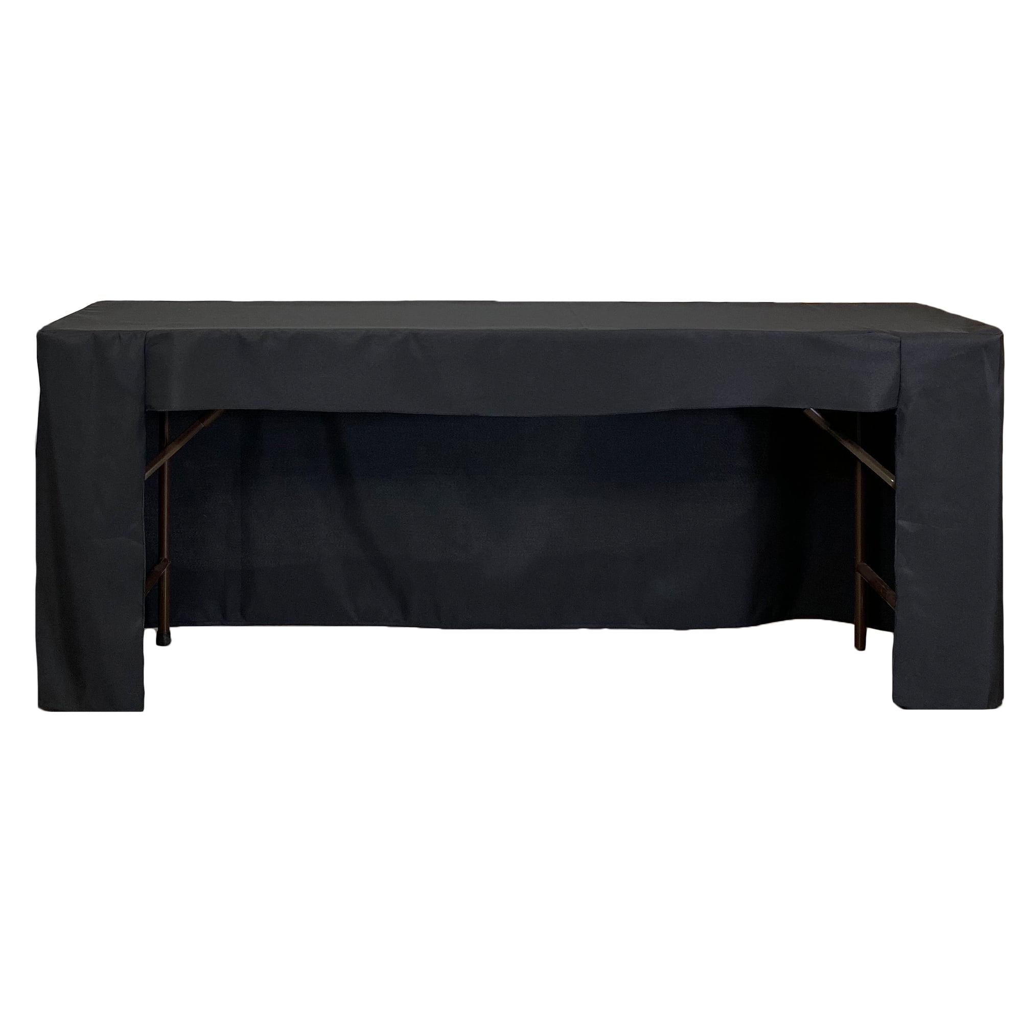 6 Ft x 18 Inches Fitted Polyester Rectangular Tablecloth Open Back ...