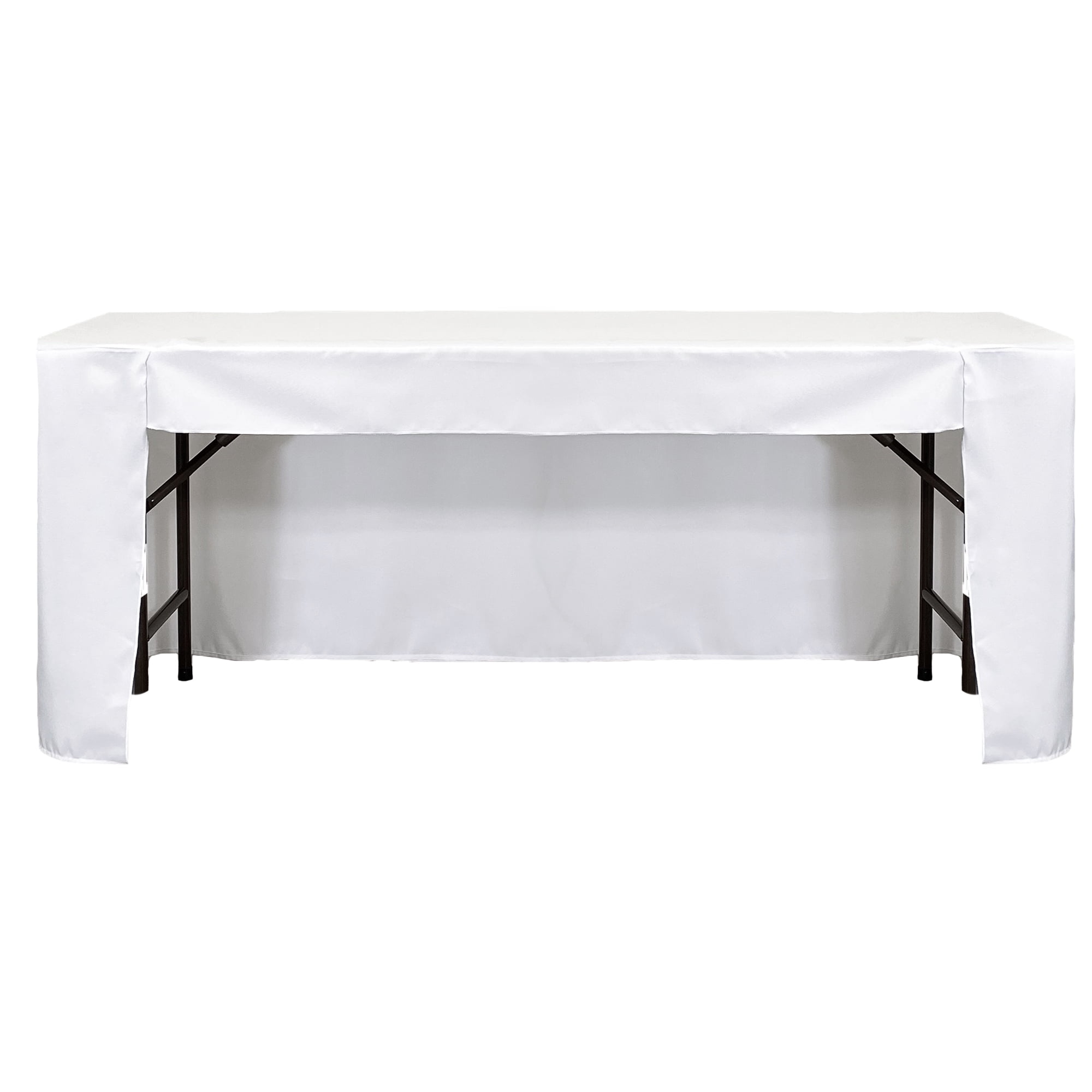 6 Ft x 30 Inches Fitted Polyester Rectangular Tablecloth Open Back ...