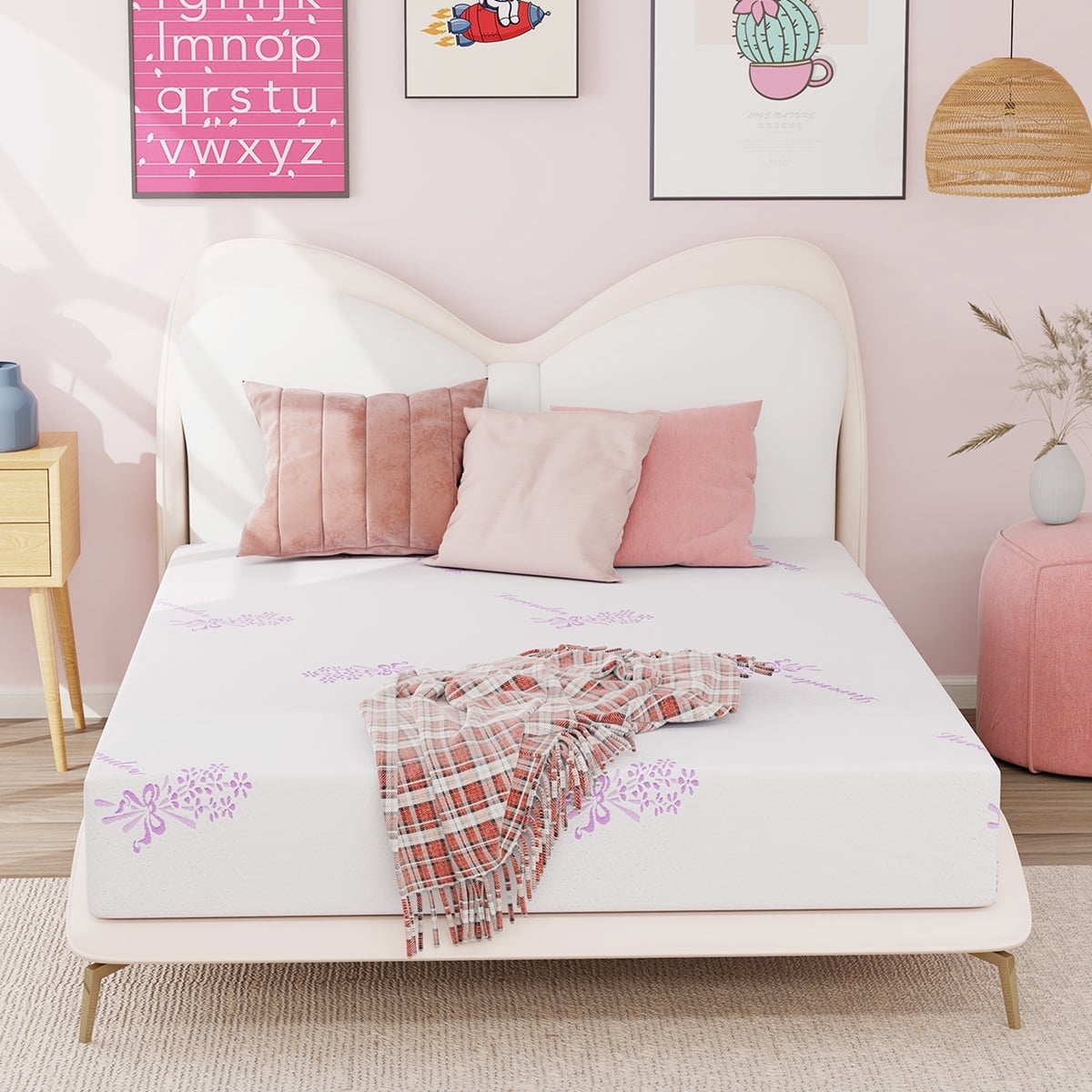 Walmart 6'' Full Size Gel Memory Foam Mattress, Soft Fabric Cover ...