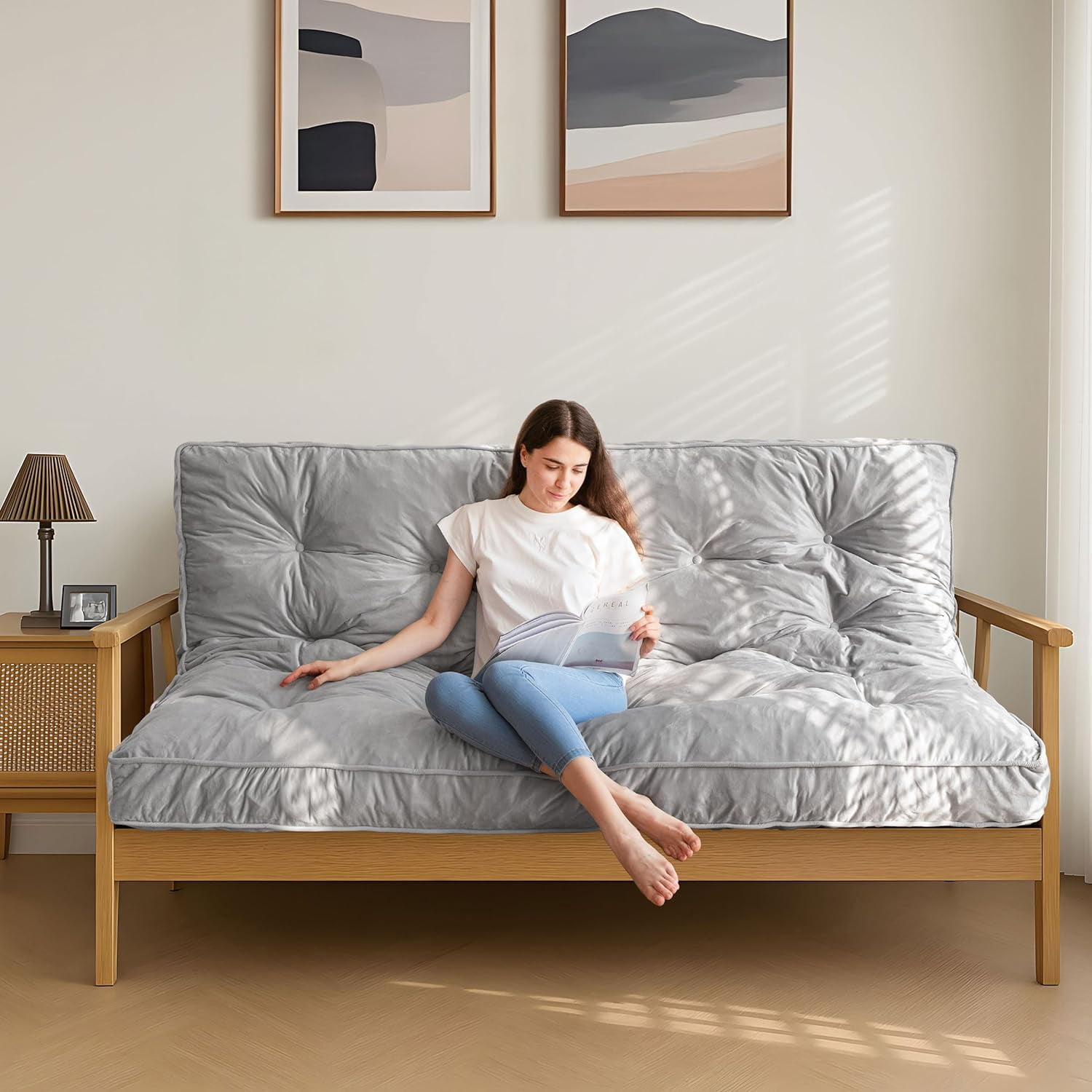 6" Futon Mattress Full Size, Thick Futons Sofa Couch Bed, Versatile ...