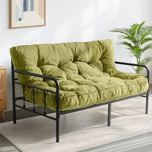 6" Futon Mattress Full Size, Tufted Futons Sofa Couch Bed with Twisted ...