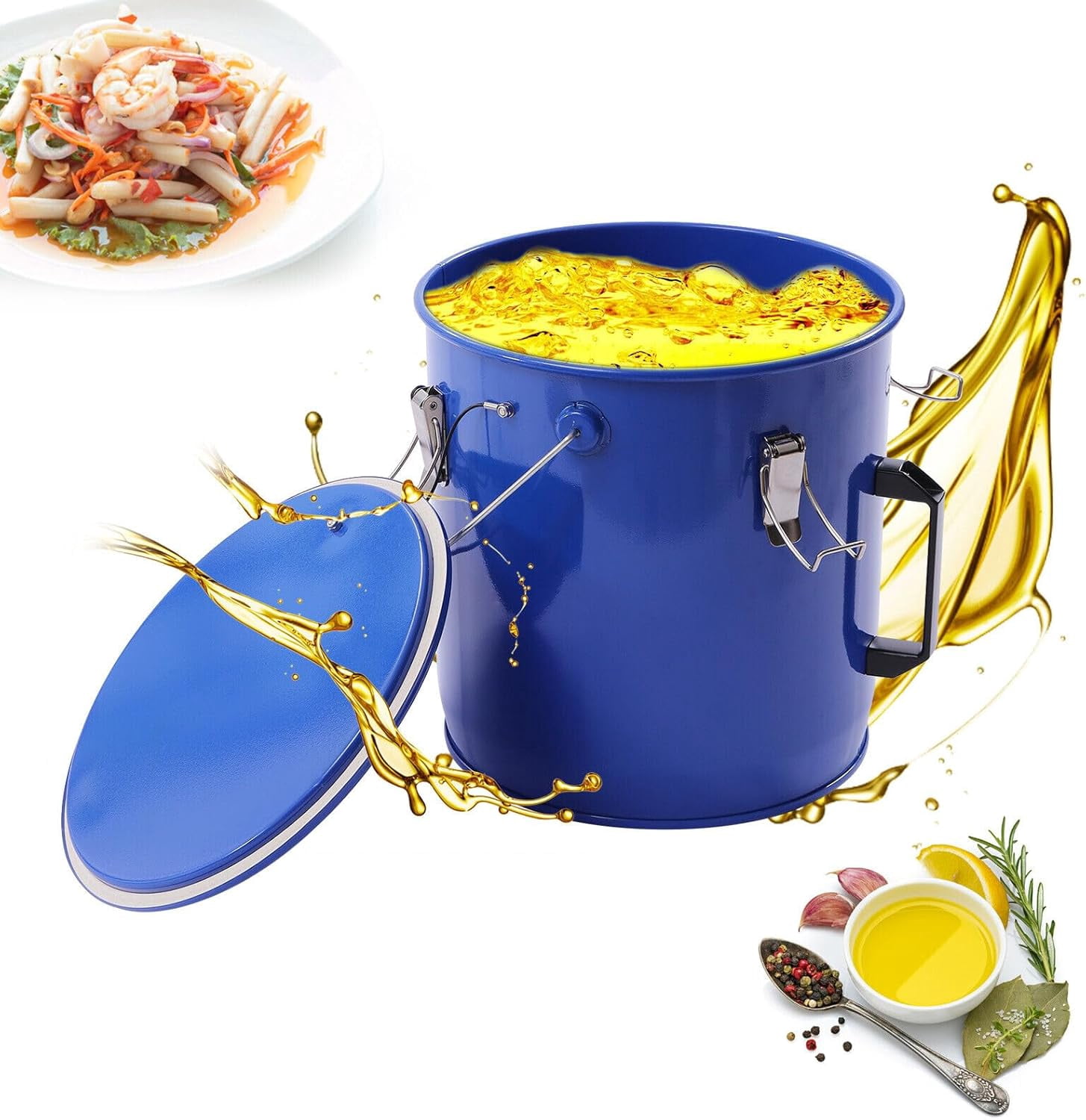 6 Gal Fryer Grease Bucket, Commercial Fryer Oil Transport Bucket with ...