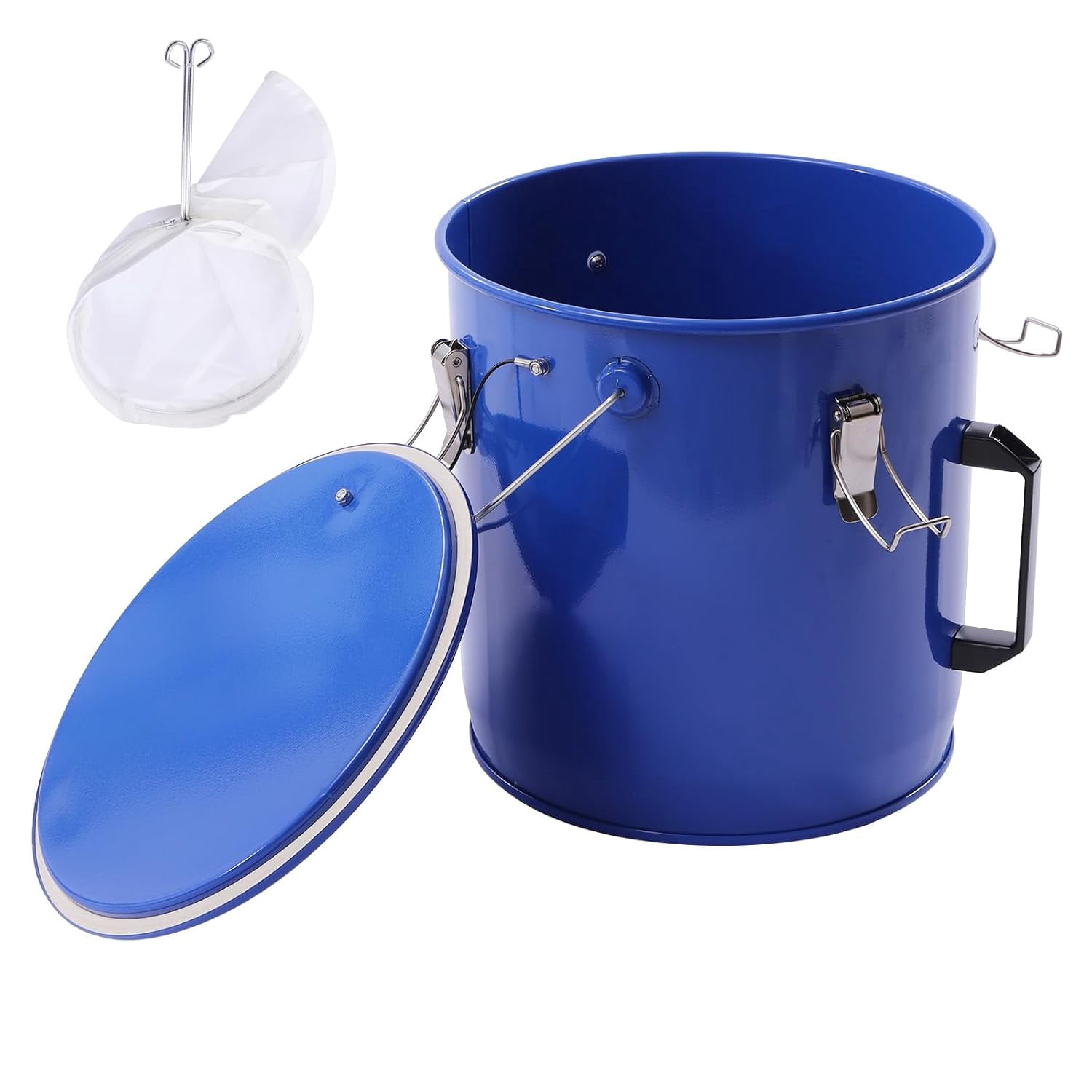 6 Gal Fryer Grease Bucket, Stee Fryer Oil Disposal Caddy Transport ...