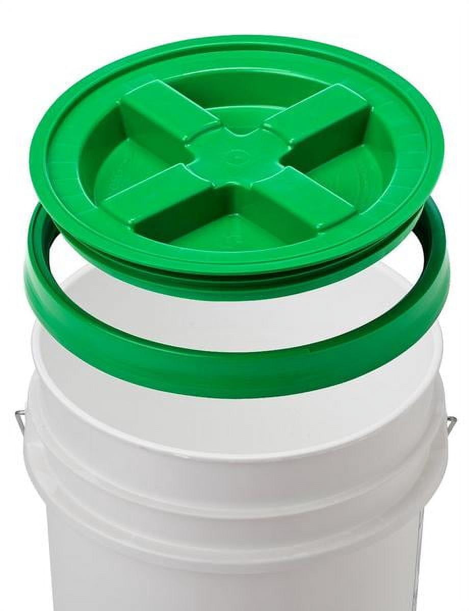 6 Gallon API White Bucket with Gamma Seal Lid (green) - Walmart.com