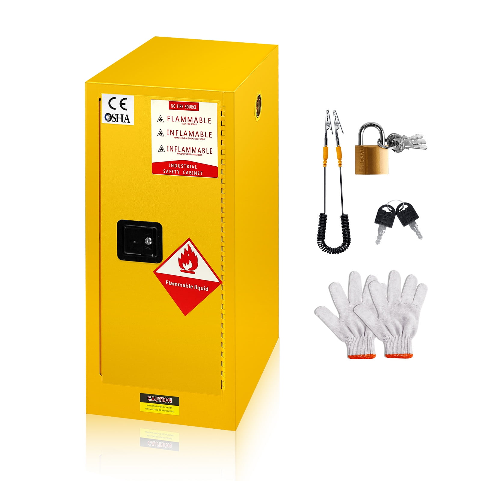 6 Gallon Fire Resistant Storage Cabinet,18.11 In x 18.11 In x 35.5 In ...