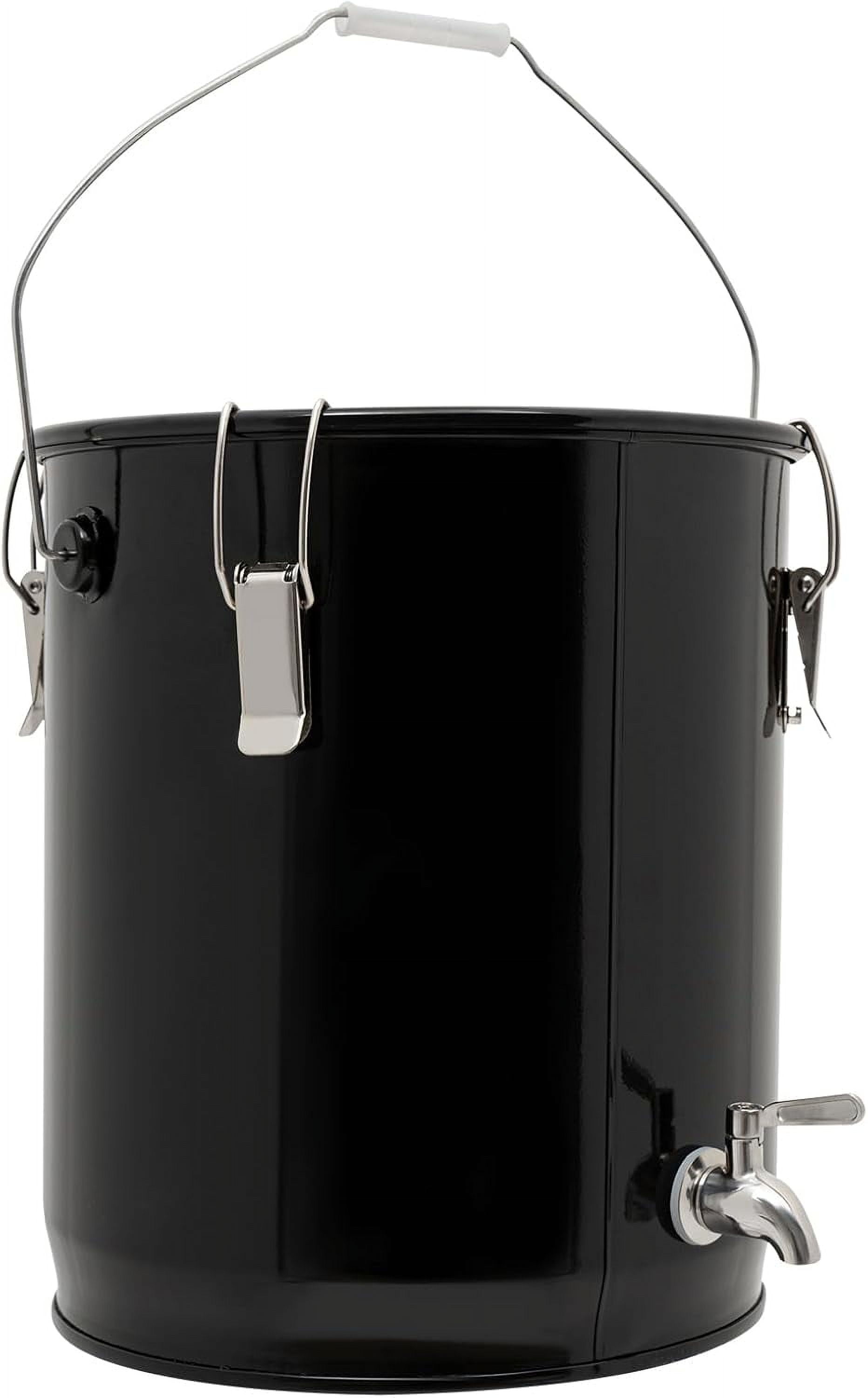 6 Gallon Fryer Grease Bucket Oil Disposal Caddy Steel Fryer Oil Bucket ...