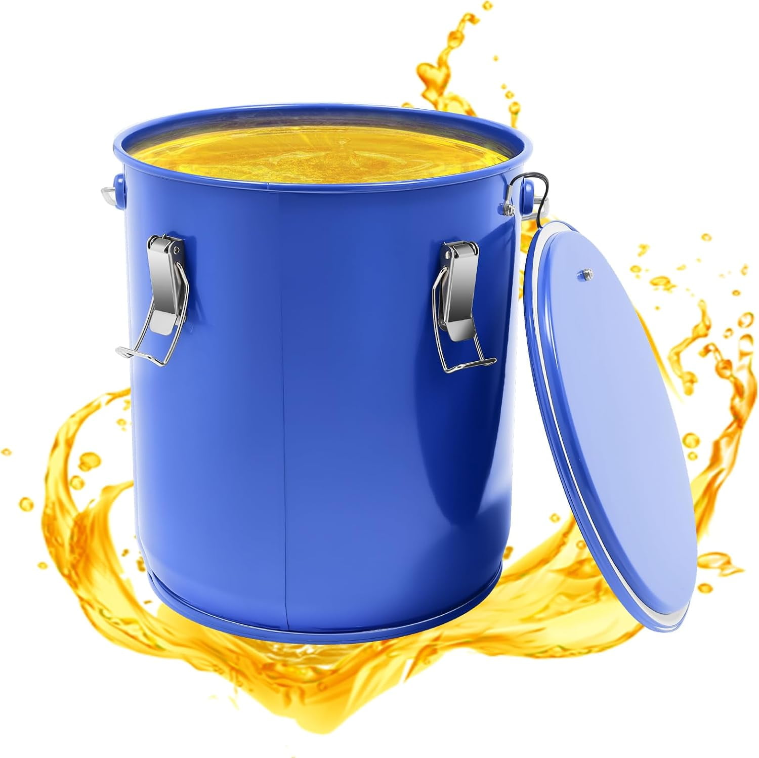 6 Gallon Fryer Grease Bucket Oil Disposal Caddy Steel Fryer Oil Bucket ...