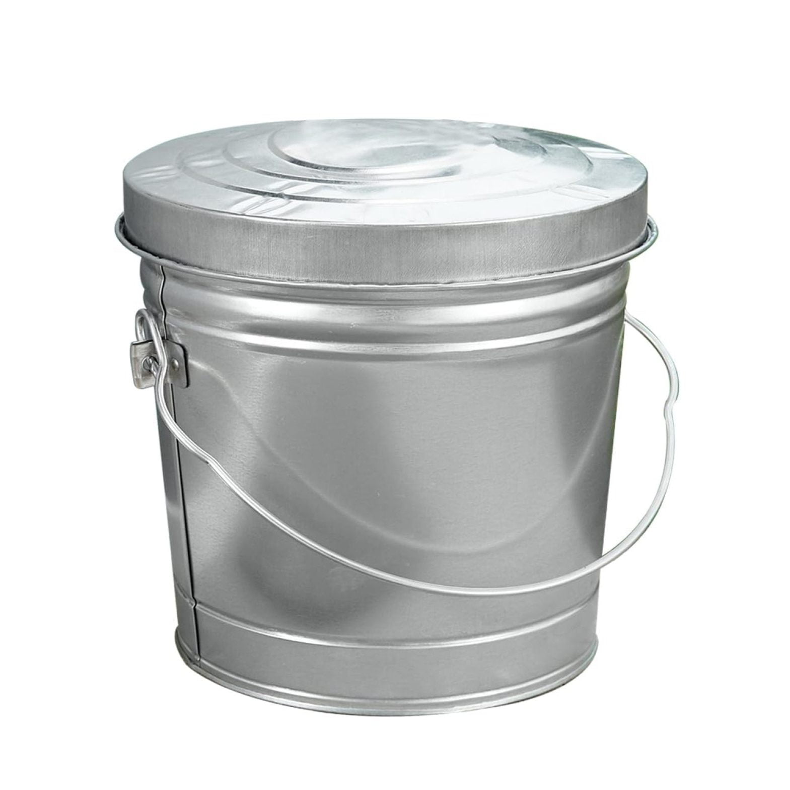 6-Gallon Galvanized Steel Trash Can with Locking Lid - Walmart.com