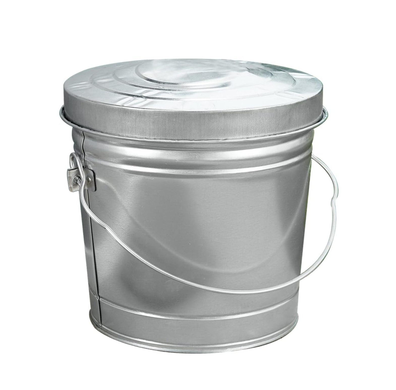 6-Gallon Galvanized Steel Trash Can with Locking Lid - Walmart.com