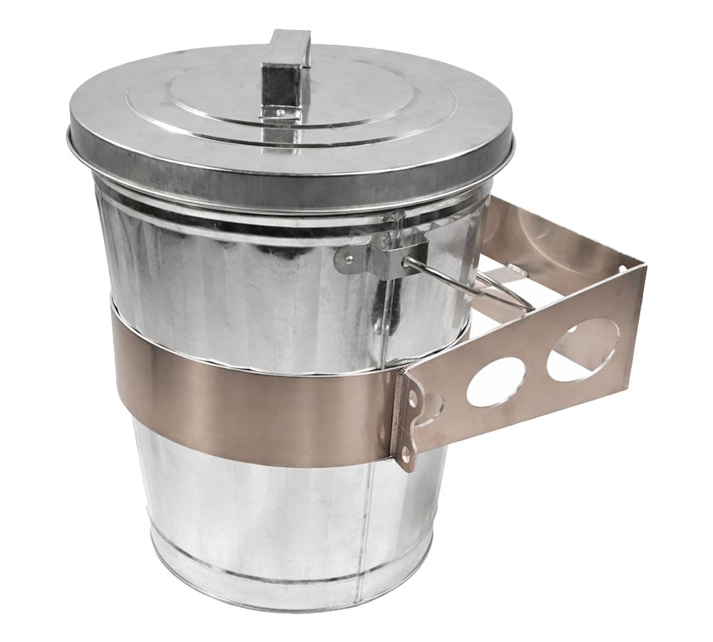 6 Gallon Galvanized Trash Can with Mounting Bracket Kit for Trucks ...