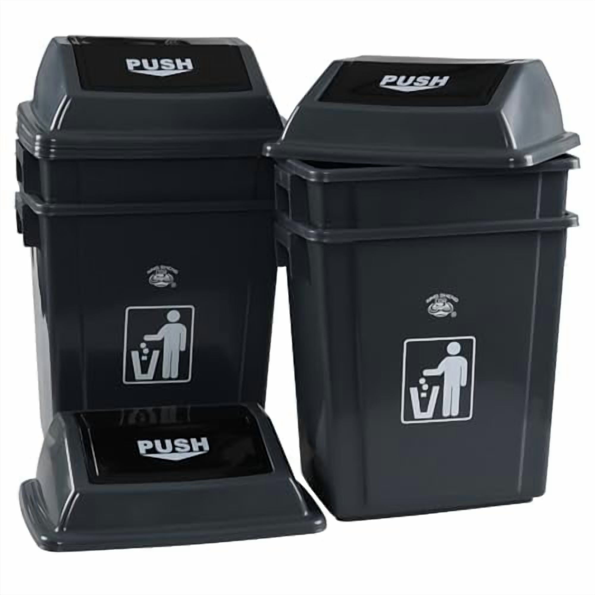 6 Gallon Garbage Trash Can with Swing Lid, 4 Pack Office Garbage Bin ...
