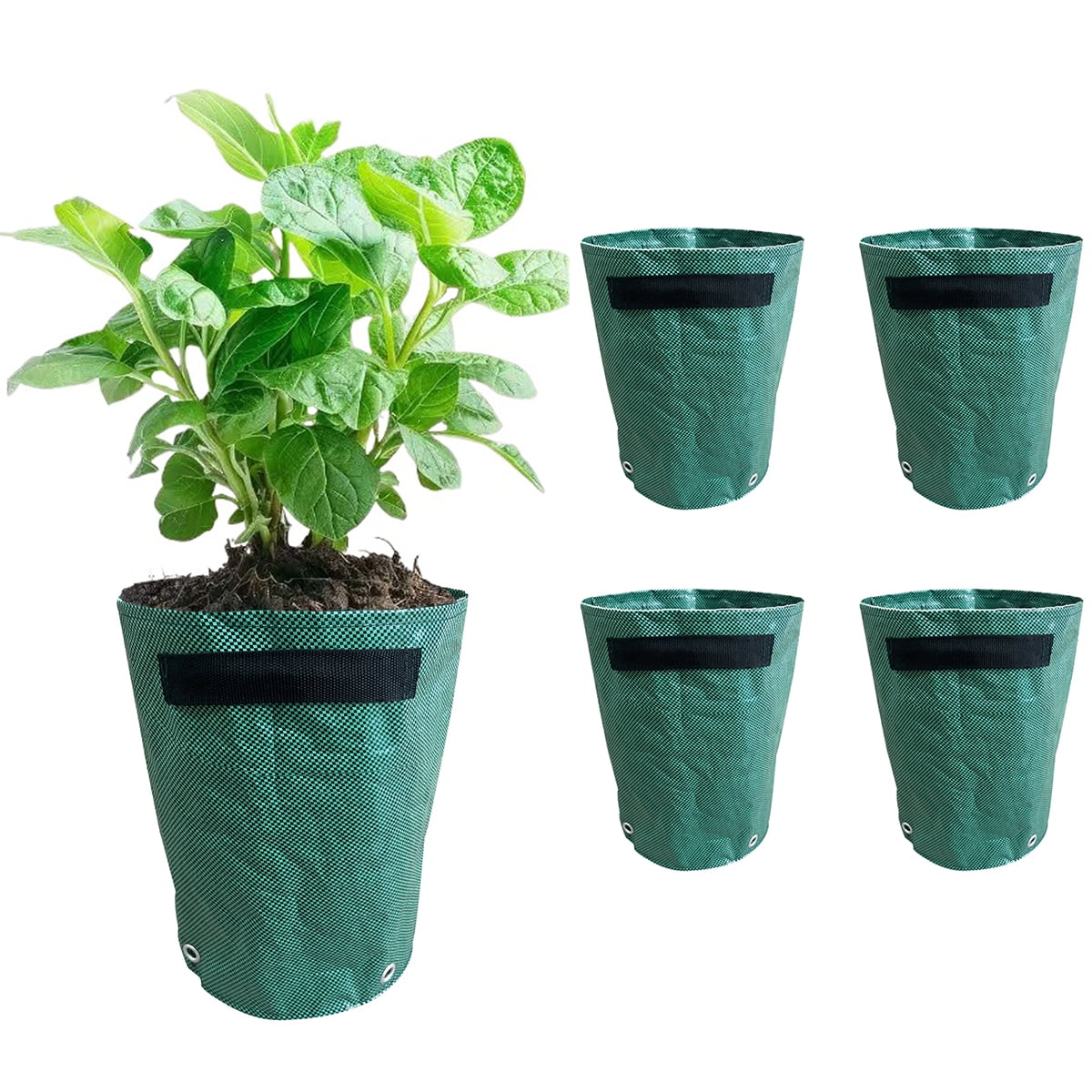 6 Gallon Potato Grow Bags,5-Pack PP Garden Planting Bag with Reinforced ...
