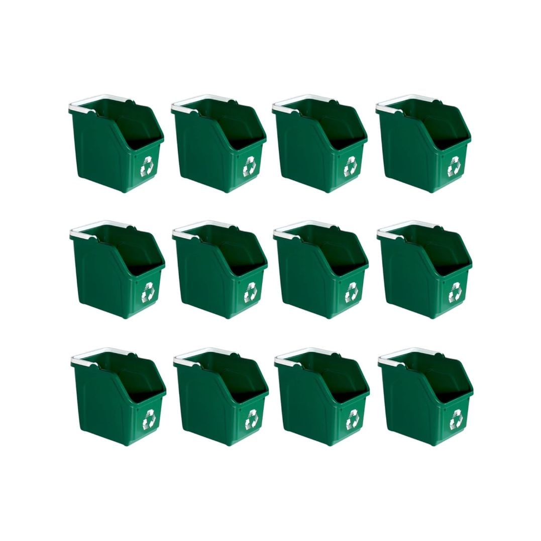 6 Gallon Stackable Recycling Bins for Homes, Garages, Offices Made of ...