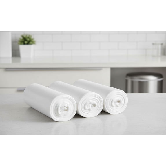 6 Gallon Trash Bags, Small Garbage Bags, Fits 5-6 Gallon Bins, Clear ...