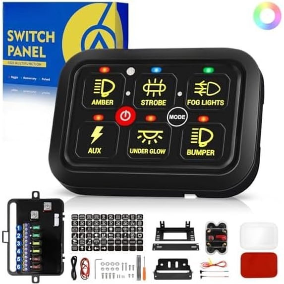 6 Gang Panel Toggle Momentary Pulsed Panel Dimmable Panel Auxiliary ...